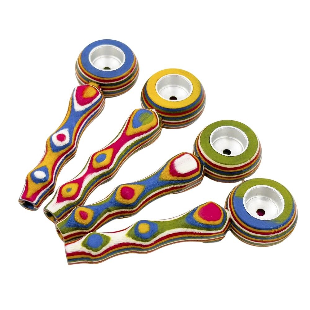 Mini Wooden Tobacco Pipe Metal Chamber Pot for Smoking Protable Dry ...