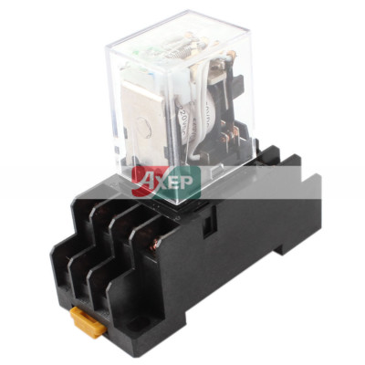 A HH54PL 4PDT 14 Pin Power Relay w Socket w Socket Base Coil DC 220V | eBay