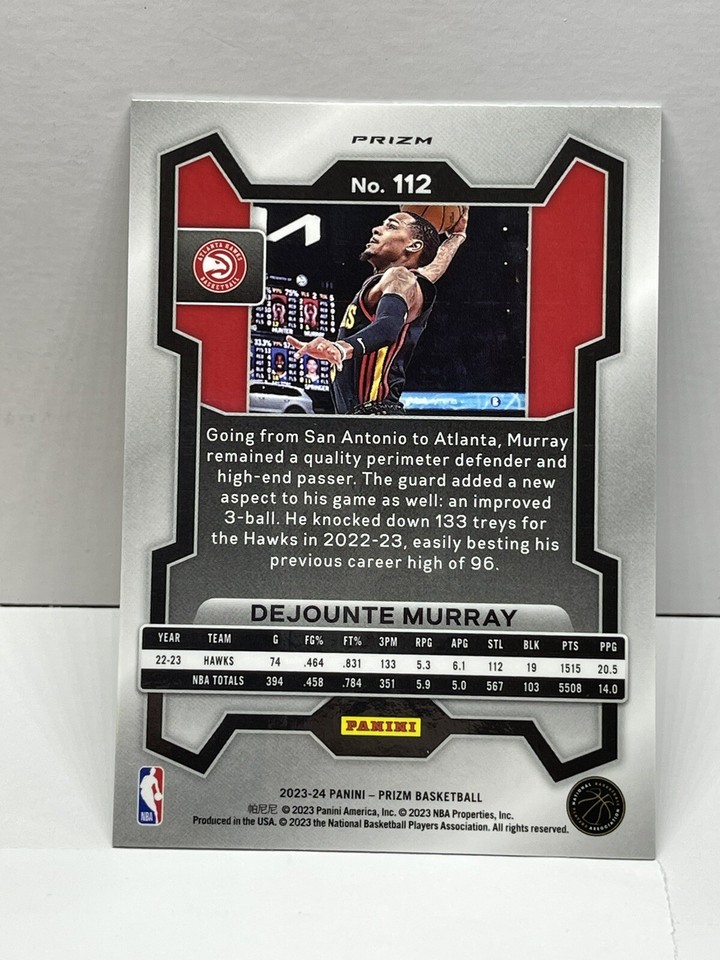 Dejounte Murray 2024 Panini Prizm Green Prizm #112 Atlanta Hawks | eBay