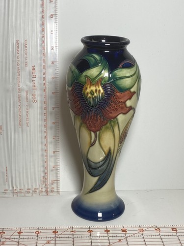 MOORCROFT pottery Anna Lily Vase Large 11” Baluster Shape Nicola slaney ...