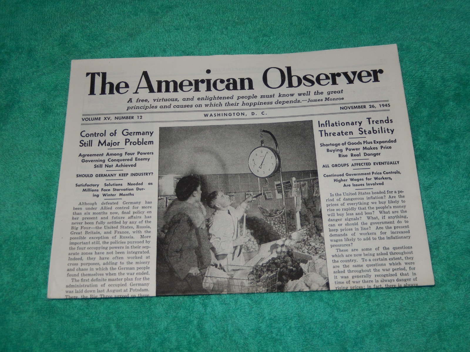 The American Observer November 26 1945 - Control of Germany still Major ...