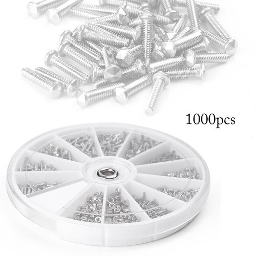 1000pcs 12 Small Screws Nuts Assortment Kit M1 M1.2 M1.4 M1.6 Practical ...
