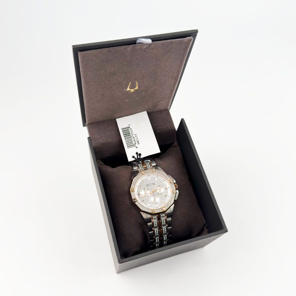 Bulova 98C133 Octava Two-Tone Crystal Stainless Steel Men's quartz ...