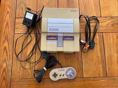 Super Nintendo System SNES SNS-001 Console Cables & Controller - Tested ...