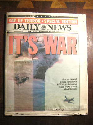 911 Daily News September 12 2001 IT'S WAR Day of Terror Special Edition ...