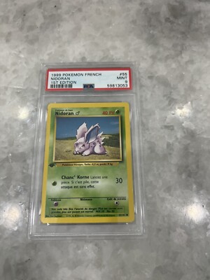 Pokemon 1st Edition French Base Set Nidoran 55/102 PSA 9 MINT! | eBay