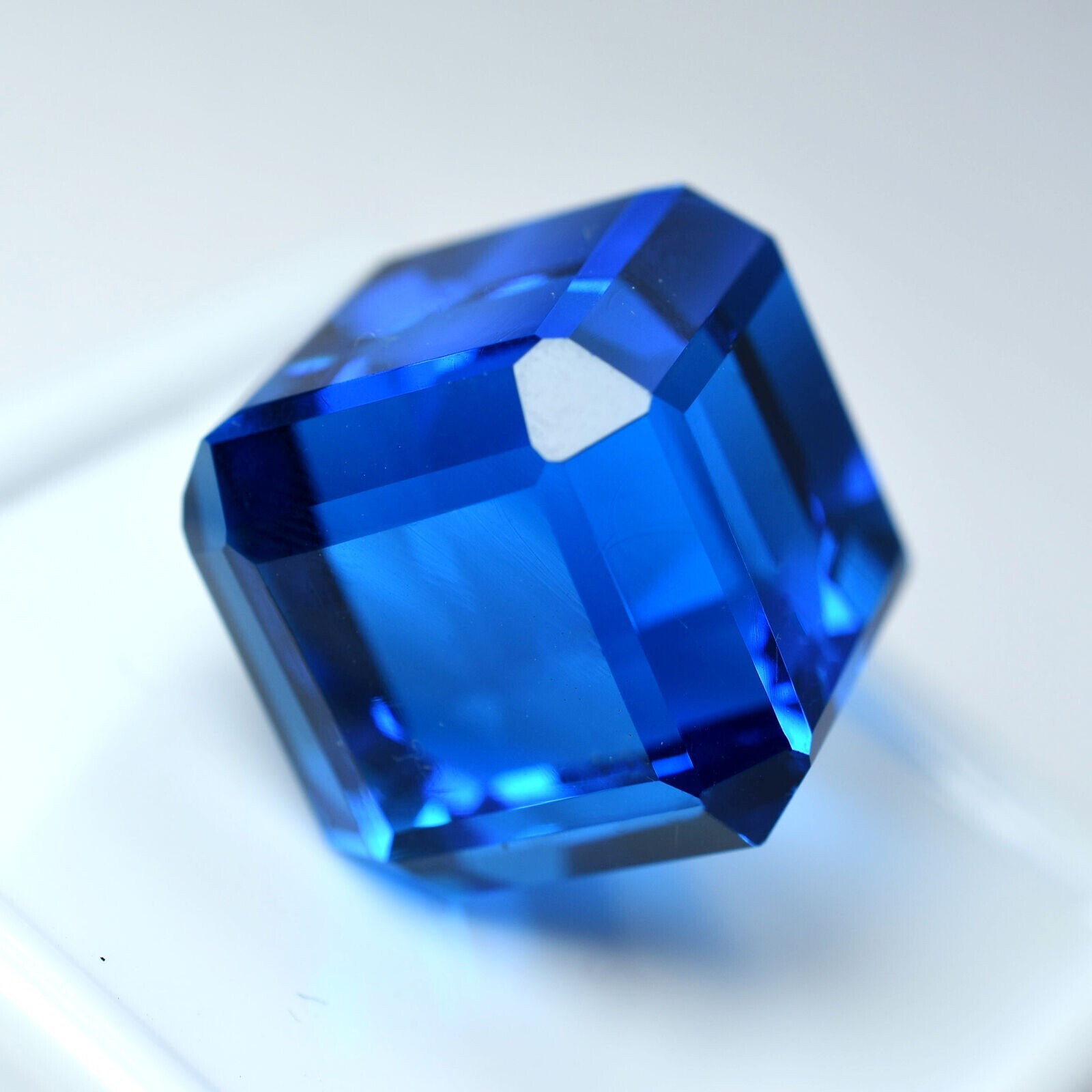 GIE Certified Natural Brazilian 87.20 Ct Cube Cut Blue Topaz Best Loose ...