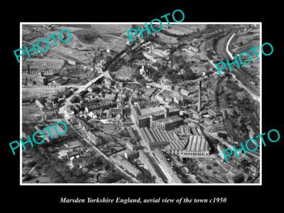 OLD 8x6 HISTORIC PHOTO OF MARSDEN YORKSHIRE ENGLAND TOWN AERIAL VIEW ...