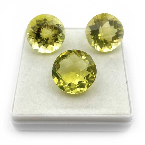 Natural Lemon Quartz Round Checker Cut Stone Lot 3 Pcs 15 MM 34 CT | eBay