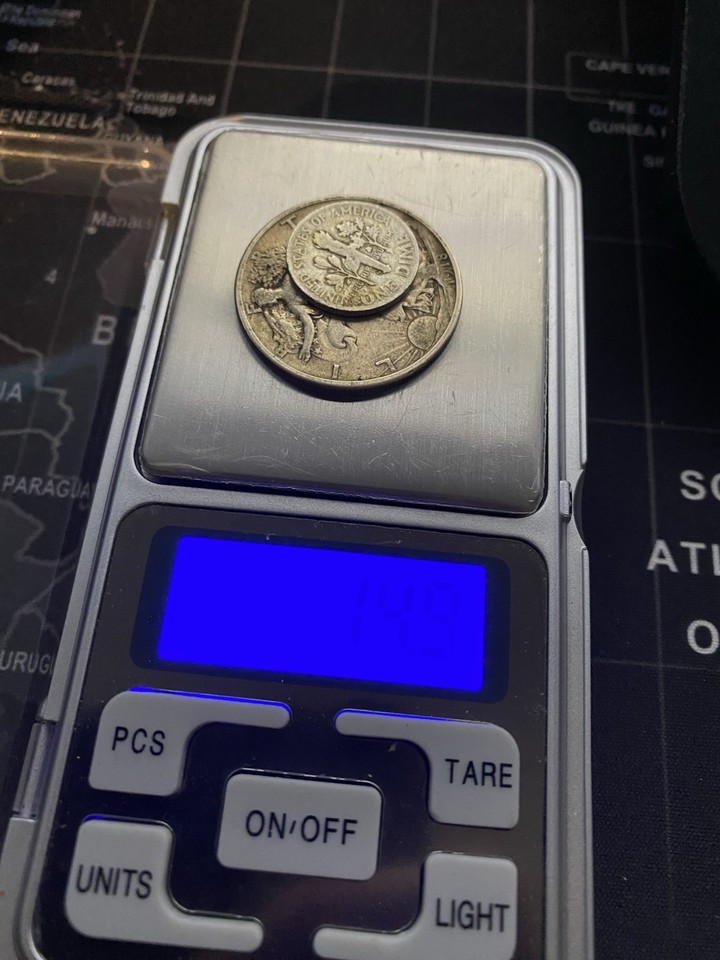 1918 walking liberty half dollar And 1947 Silver Dime Lot scrap /melt ...