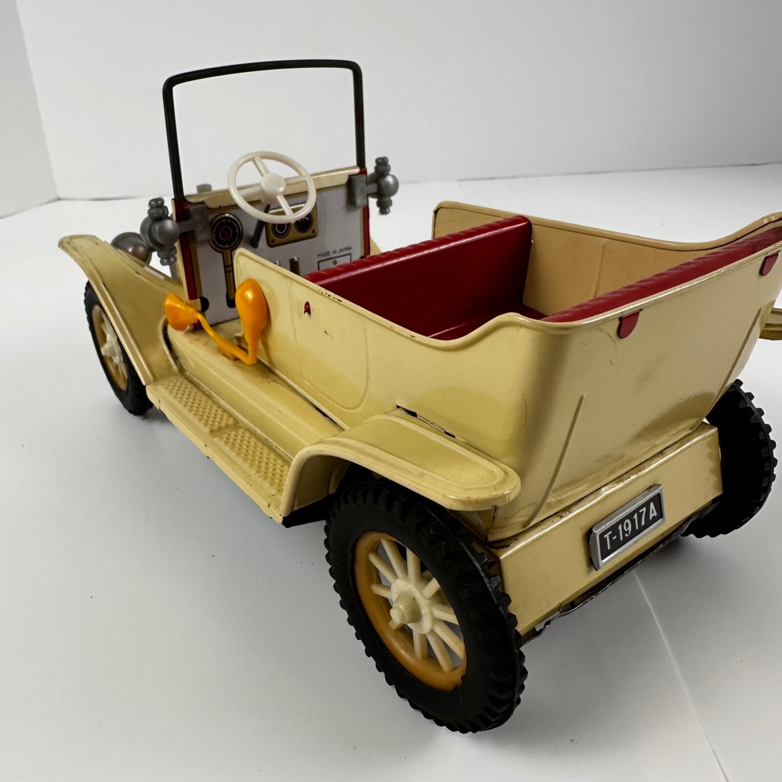 Tin 1917 Ford Model T Touring, Friction Toy Car Spoked Wheels T1917A | eBay