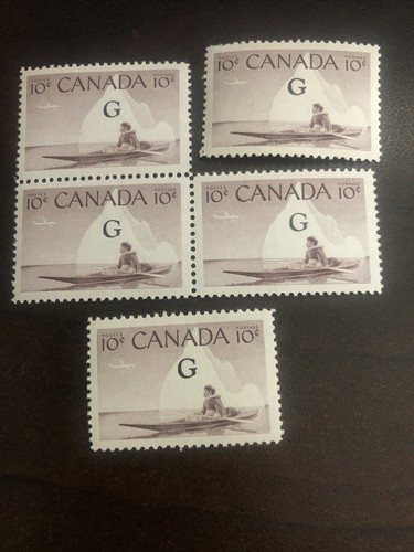 5 Mint Canadian Stamps 039a inuk & Kayak, VF MNH, CV over $16.00 | eBay