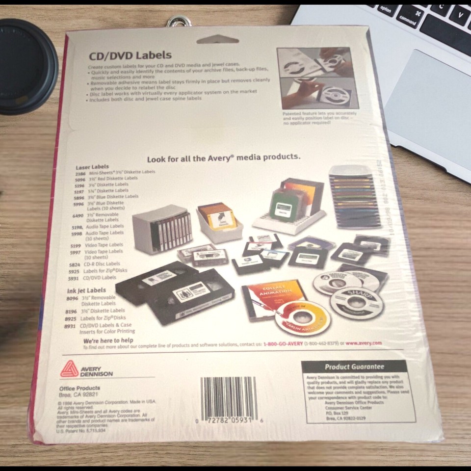 Avery Laser CD Labels Matte White 50 Disc Labels Per Pack 5931 100 ...