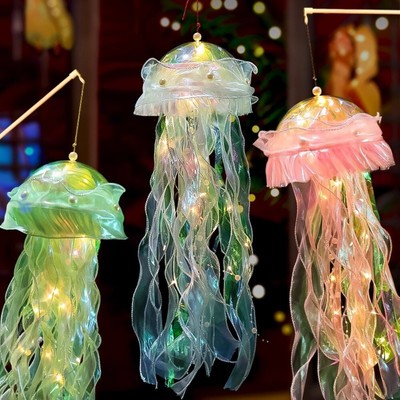 Atmosphere Props DIY Jellyfish Lantern Handheld Jellyfish Night Light ...
