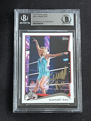 SUMMER RAE 2014 TOPPS WWE SIGNED AUTOGRAPHED CARD BECKETT BAS AUTHENTIC ...