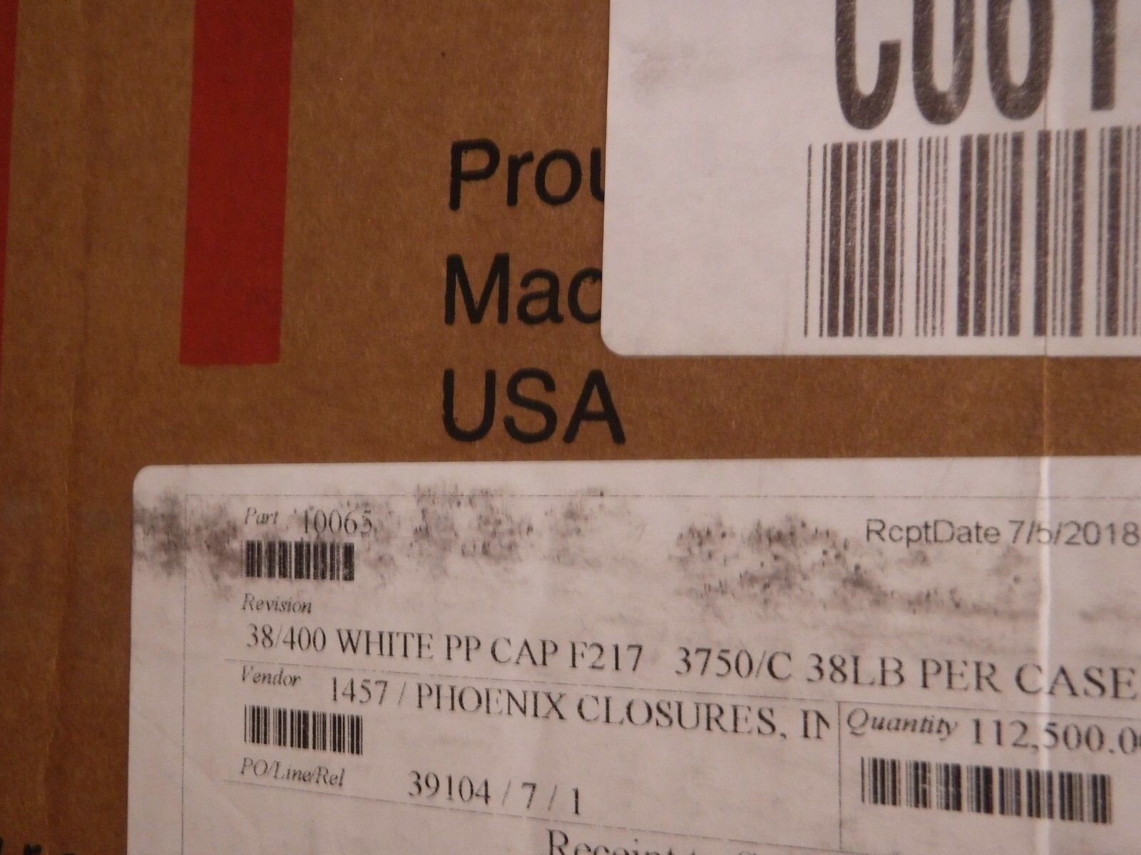 LOT OF 3750 PHOENIX CLOSURES INC PLASTIC SCREW ON CAPS LIDS WHITE F217 ...