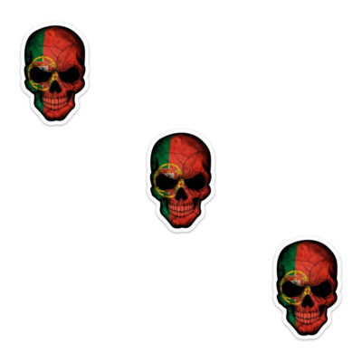 Die Cut Skull Sticker With Portuguese Flag - Set of 3 | eBay