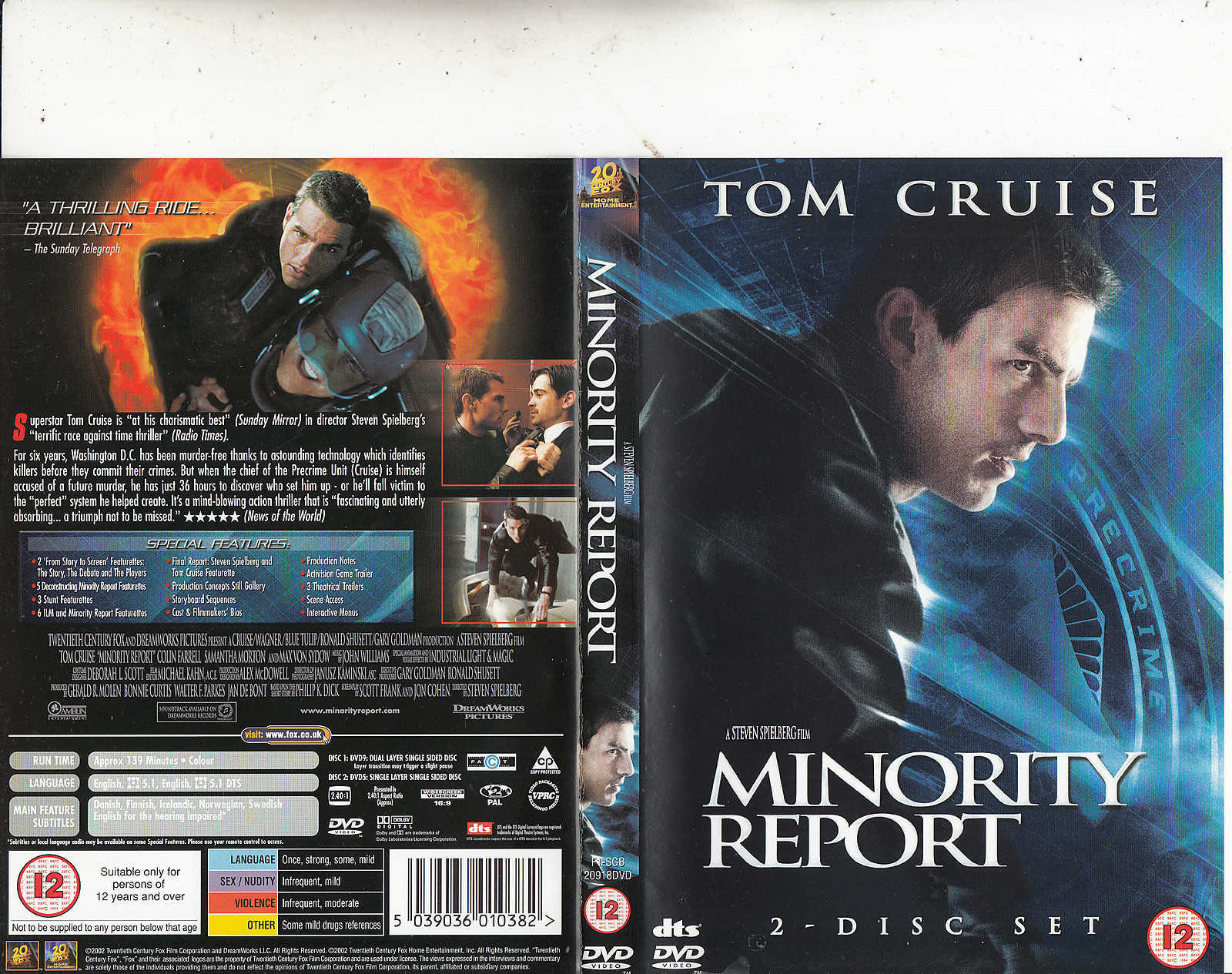 Minority Report-2002-[Tom Cruise]-20th Century Fox-[2 Disc Set]-Movie ...