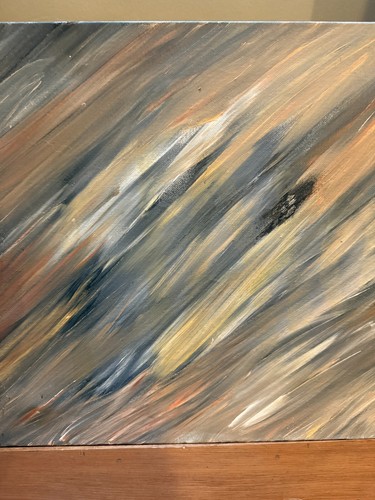 Acrylic Painting on Canvas UnFramed Abstract Gray Brown Blue 14 ...