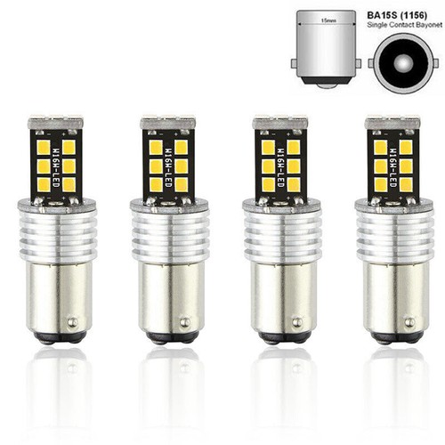 4X BA15S 1156 P21W 2835 15 LED TURN SIGNAL INDICATOR CANBUS BULB GLOBE ...