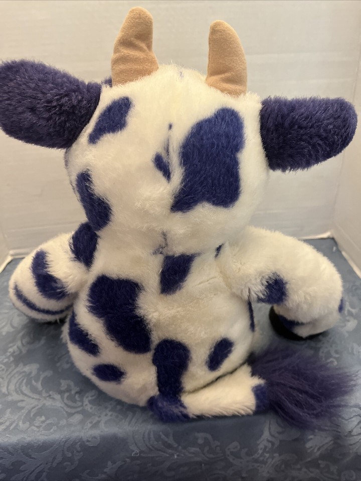 Large Vintage 90s Zany Brainy Zamoo Purple Spotted Cow Plush Beanbag ...