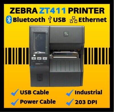 Zebra ZT411 Thermal Label Printer, ZT41142-T010000Z, 203 dpi, USB ...