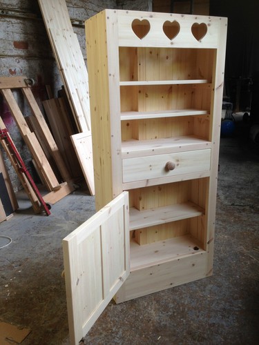 BESPOKE HANDMADE SOLID PINE CUPBOARD/BOOKCASE/TALLBOY - UNWAXED | eBay UK