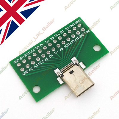 🇬🇧USB-C full 24-pin breakout board, adapter, pin header converter ...