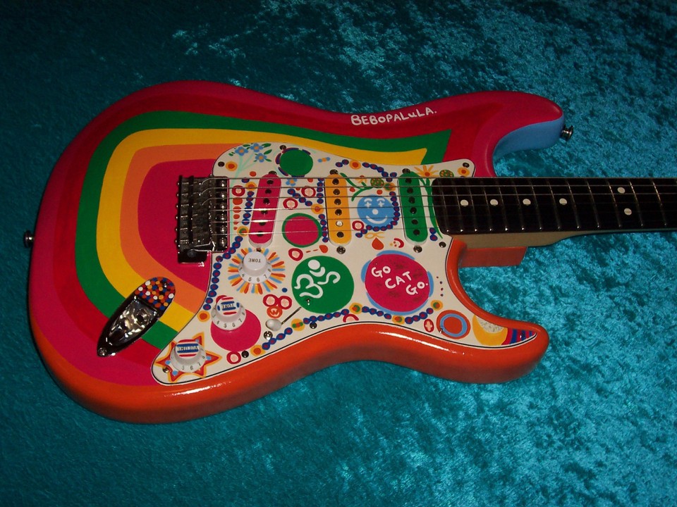 Wow USA FENDER American strat Stratocaster guitar custom paint job ...