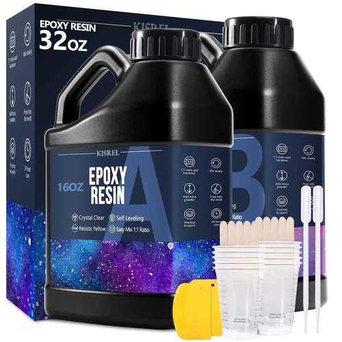 Epoxy Resin 32OZ - Crystal Clear Epoxy Resin Kit - No Yellowing No ...