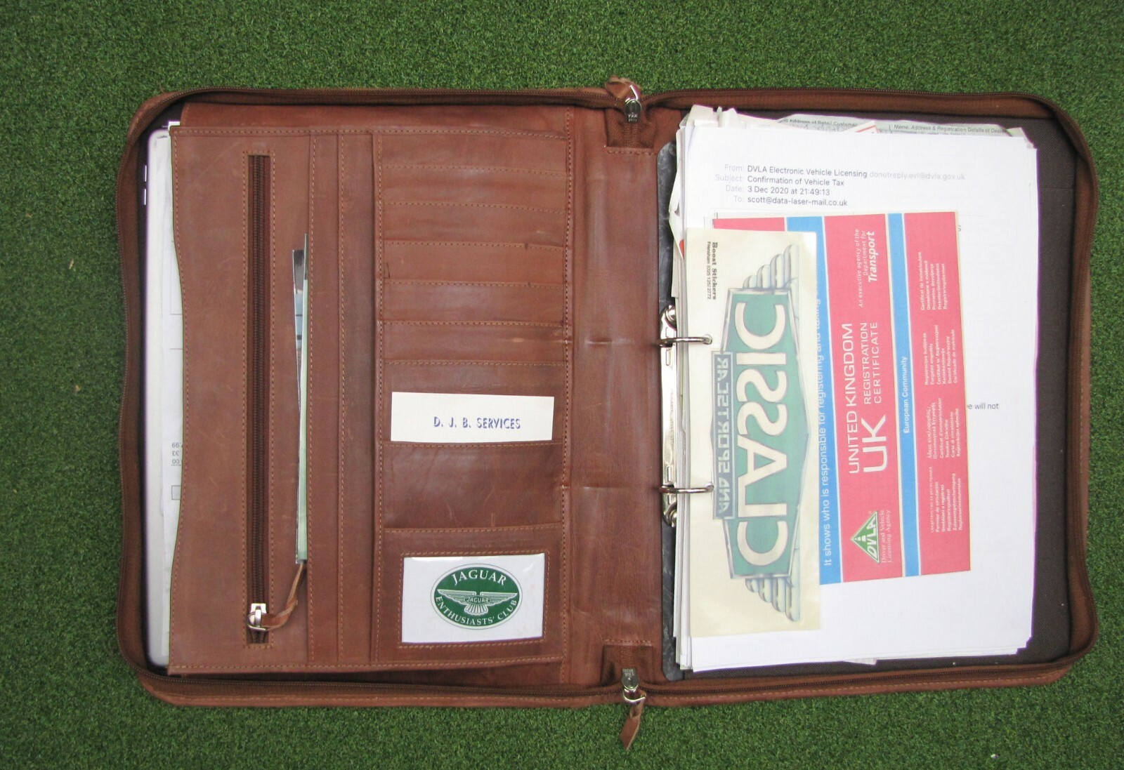 Classic car document folder wallet File, personalised option for ...