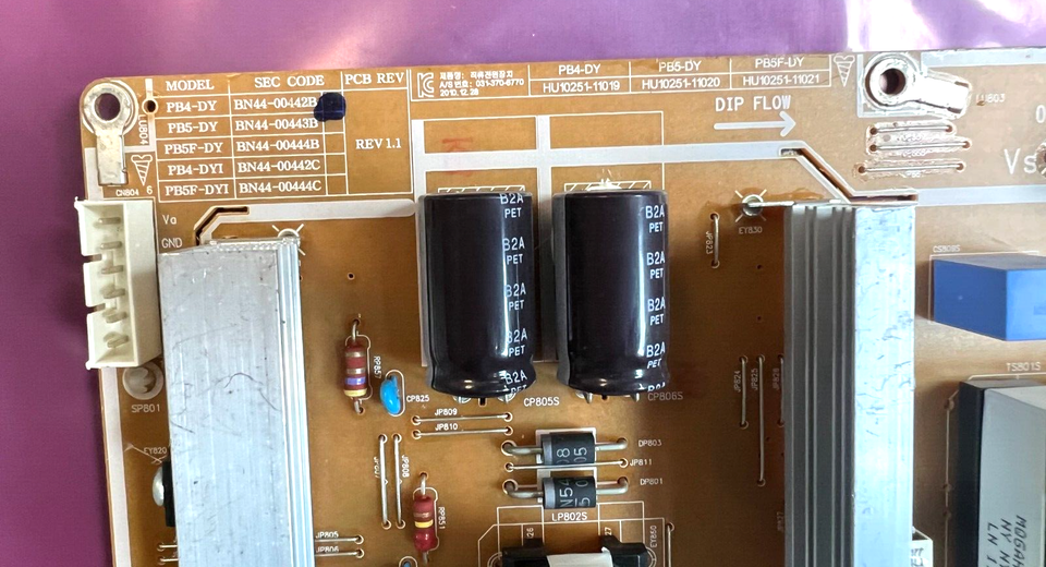 Samsung PS43D450A2W Power Supply PCB BN44-00442B Rev 1.1 HU10251-11019 ...