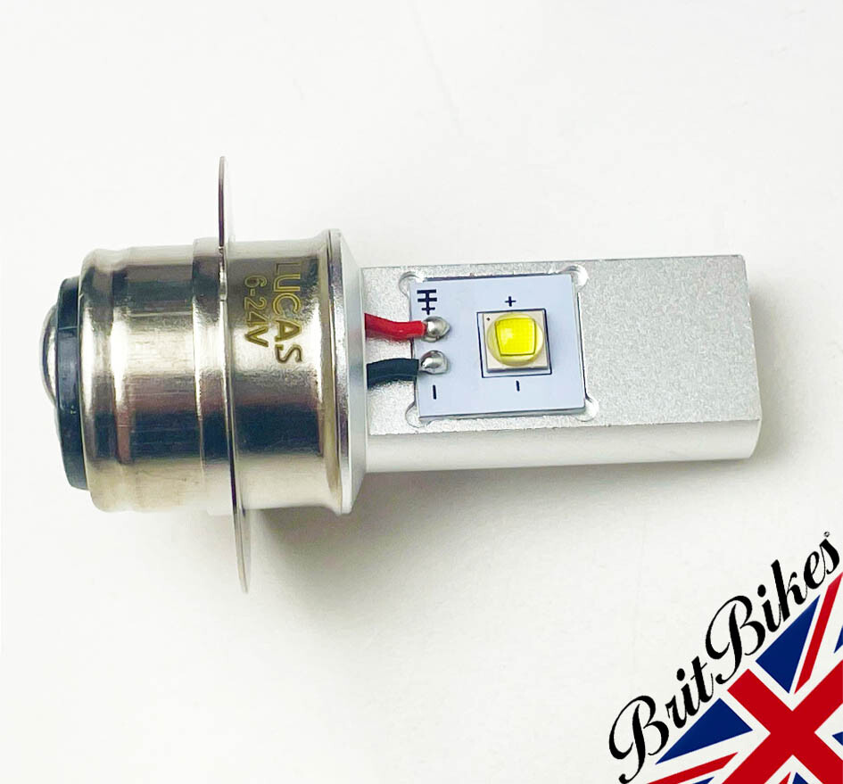 GENUINE LUCAS MOTORCYCLE LED HEADLIGHT BULB 6-24V P36D BRITISH PRE ...
