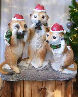 Hear No Evil Christmas Meerkats Statue | eBay