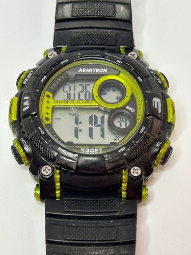 Working Men's Black and Metalic Green Armitron Pro Sport 40/8284 Watch ...