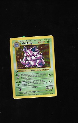 Pokémon NIDOKING base set first edition HOLOGRAPHIC Shadowless Holo | eBay