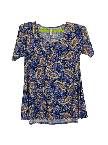 LuLaRoe Top Womens Size Small Blue Multicolored Short Sleeve Tunic | eBay