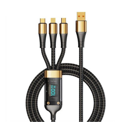 Transparent Luminous 3-in-1 Super Fast Charging Cable, USB Cable Fast ...