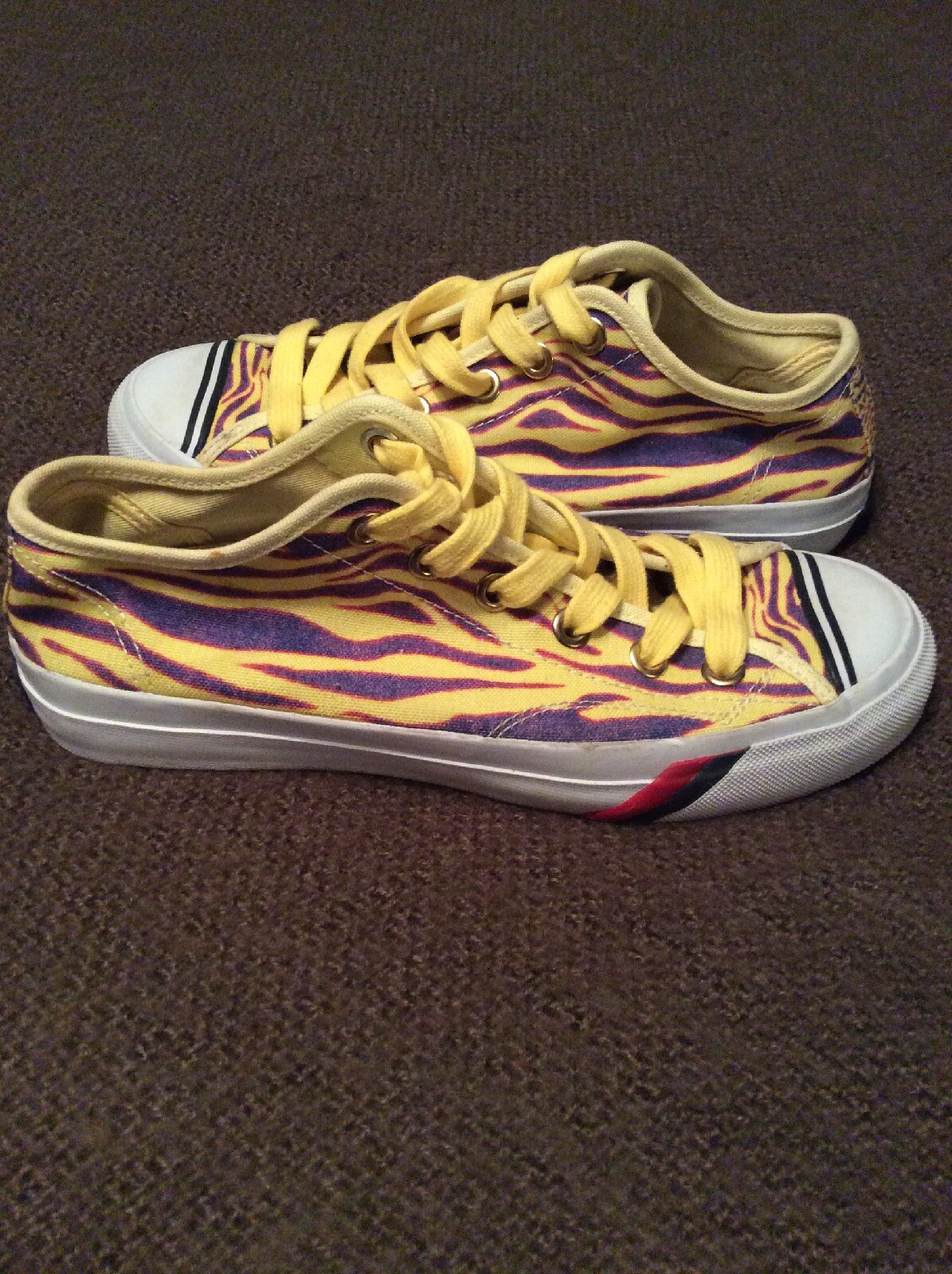 PRO KEDS CUSTOM Men’s Purple Yellow Gold Stripe Canvas Sneaker Laceup ...