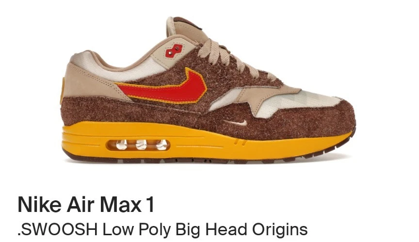 Nike Air Max 1 Low Poly - Big Head Origins for Sale | Authenticity ...
