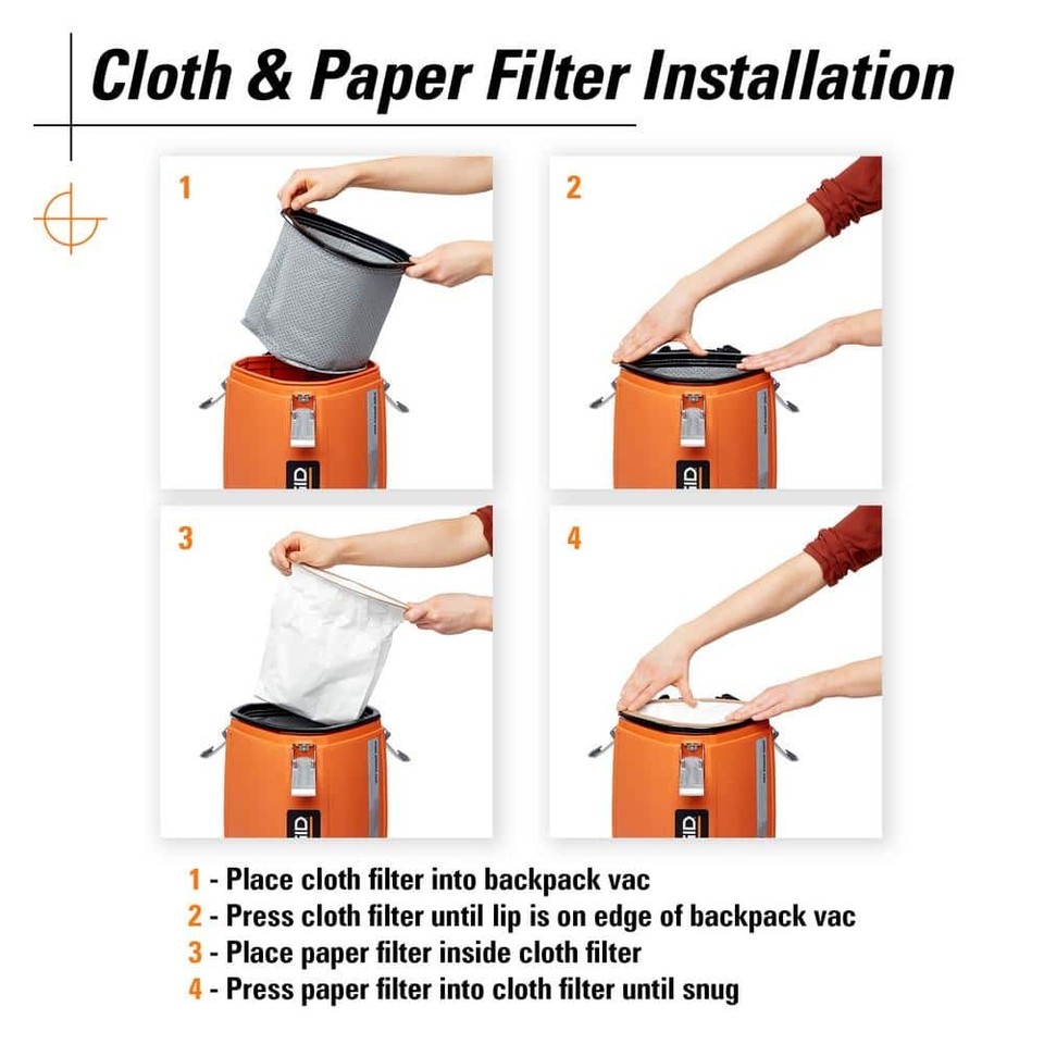 RIDGID 6 Qt 1.5 Gal NXT Backpack Vacuum Cleaner Dry w Filters ...