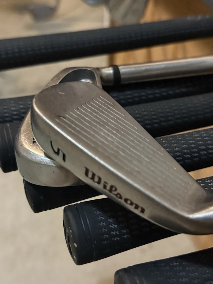 Wilson Fat Shaft Irons w/ Staff Leather Bag | eBay