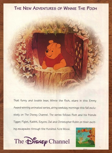 1994 New Adventures of Winnie the Pooh Print Ad/Poster Disney Channel ...