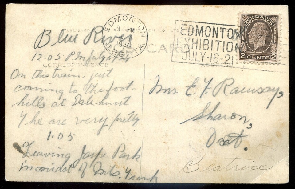 LUCERNE BC 1934 Railway Continental Train. Real Photo Postcard by Gowen ...