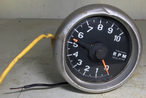 vintage ~AUTO METER 10,000 R.P.M. TACHOMETER~ old car tach GM/Chevy ...