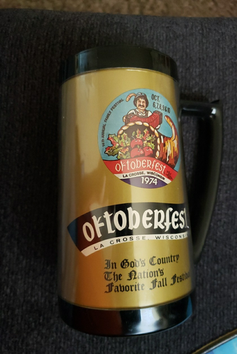 VTG BAR COLLECTIBLE PLASTIC BEER MUG THERMO SERV 1974 OKTOBERFEST ...