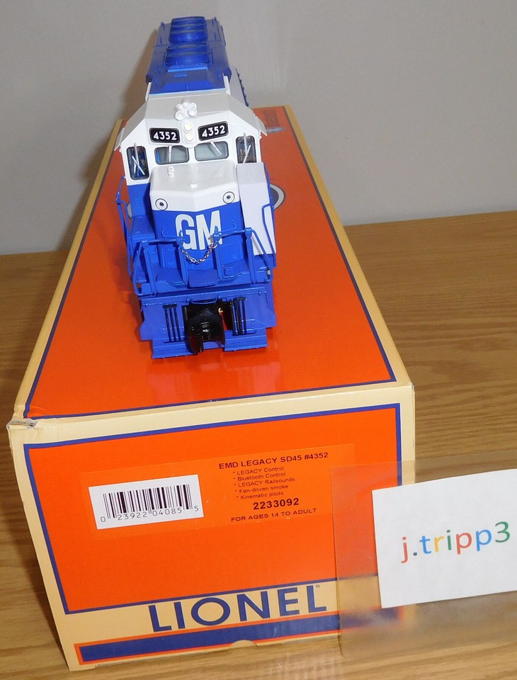 LIONEL 2233092 EMD DEMONSTRATOR LEGACY SD45 O SCALE DIESEL ENGINE #4352 ...