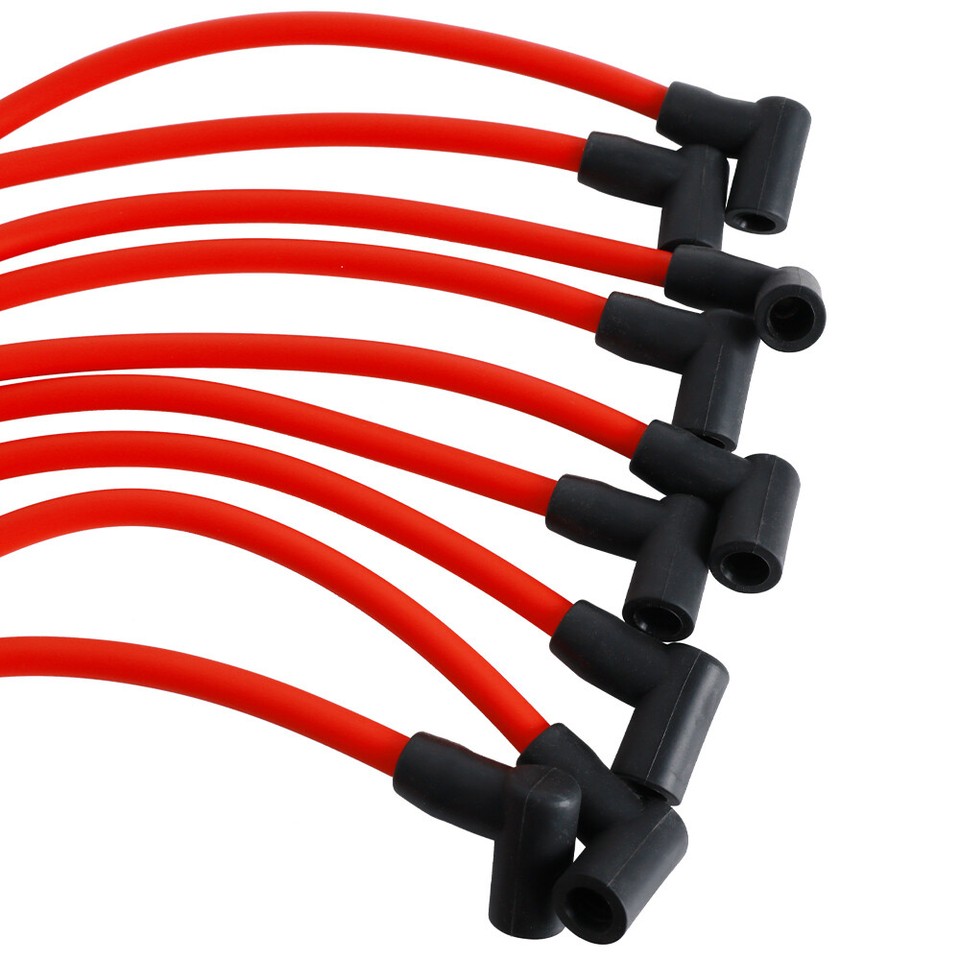 HEI Spark Plug Wires Set 90 to Straight For Chevy SBC BBC 350 383 400 ...