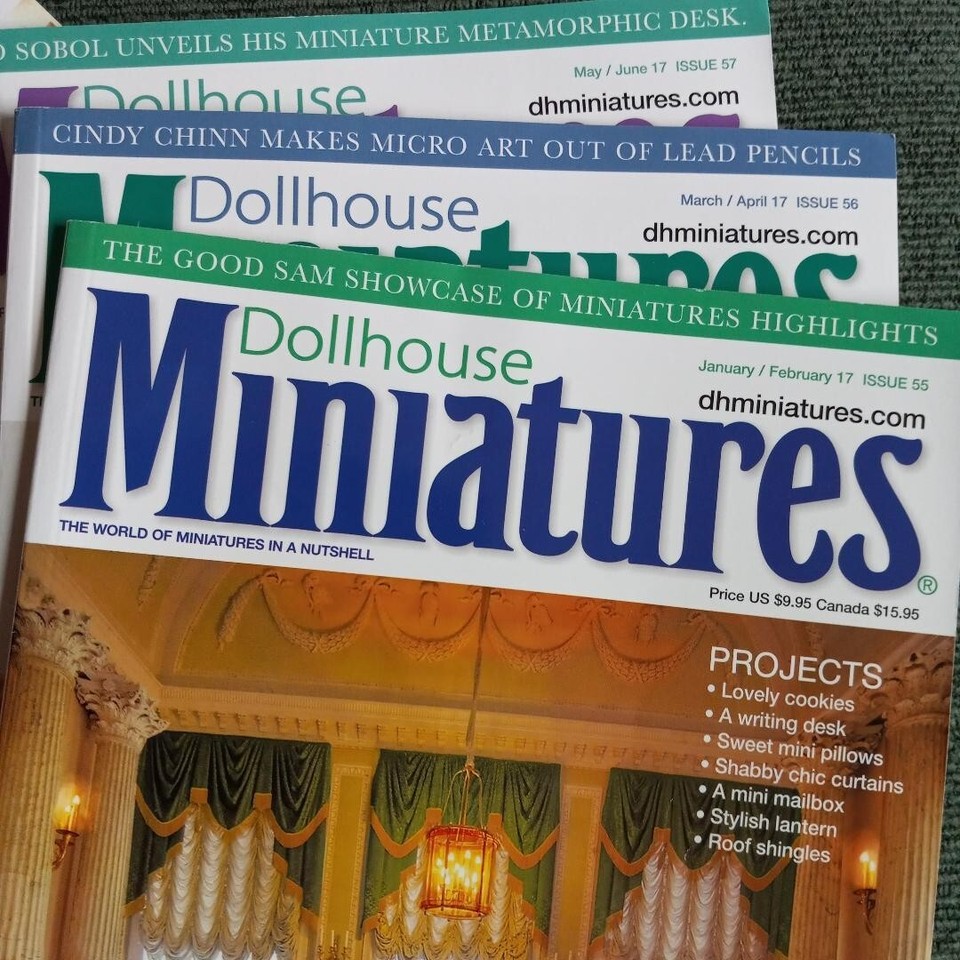 2017 Complete Year Magazines/ 6 Dollhouse Miniatures Magazines 11" X 8. ...
