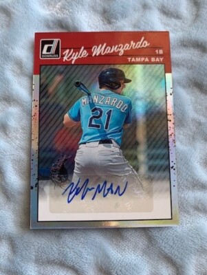 Kyle Manzardo 2023 Donruss 1990 Retro Signatures Auto RC Silver Holo ...